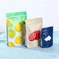 China PE Plastic Custom Printed Biodegradable Ziplock Bags Food Packaging Smell Proof Aluminum Foil Pouch Matte Stand Up Bag Window for sale