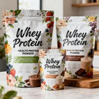 China Logo Accepted Logo Foodgrade Composite Film Whey Protein Powder Bags Safecontact Smellproof Resealable Ziplock Plasticbag Custom Order for sale