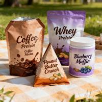China Custom Order Food Industrial Ziplock Re-sealable Packaging Bag with Valve Plastic Bag Healthy Flavor Whey Protein Powder for sale