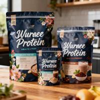 China Customized Color Digital Print Dull Matte Food Grade Plastic Bag Recyclable Ziplock Resealable Packaging Flavor Healthy Whey Protein Powder Bar for sale