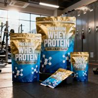 China Food Industrial Custom Logo Holographic Mylar Ziplock Bag Whey Protein Powder Packaging Priority Shipping Worryfree Logistics for sale