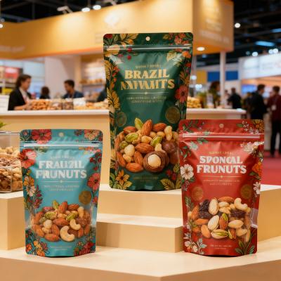 China PET AL PE Laminated Matte Standup Ziplock Reseal Bag Support Embossing Print Food Grade Packaging Plasticbag Candy Nuts Flavor for sale