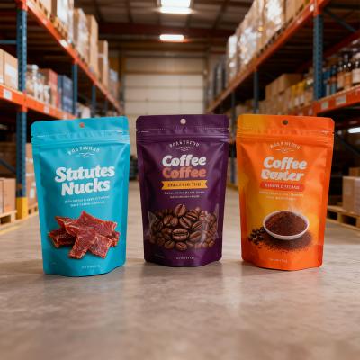 China Customized Color Stand Up Pouch Packaging Smell Proof Mylar Bag Packaging Ideal for Beef Jerky Treats Coffee Bean Powder for sale