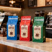 China Zipper Top Sealing Customized Color Degradable PLA Composite Multilayer Protective Foodgrade Packaging Coffee Plastic Bag Logo UV Embossing for sale