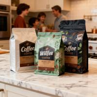 China Custom Order Coffee Packaging Plastic Bag Ziplock Pull Tab Air Valve Aluminum Foil Holographic Mylarbag LowMOQ Custom Logo UV for sale