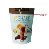 China PE Material Custom Protein Powder Shake Resealable Packaging Bag with Gravure Printing Logo Printed Plastic Food Packaging for sale