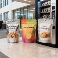 China Customized Logo Printing Custom Printed Stand Up Pouch Plastic Packaging Hang Hole Food Biscuit Snack Bag Sealed Zipper Lock Candy Bag for Storage for sale