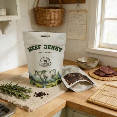 China Zipper Lock Custom Printed Biodegradable Smell Proof Stand Pouch Pack Olive Oil Foodgrade Beef Jerky Packaging Plastic Bag for sale