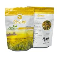 China Recyclable PE Material Custom Tea Packaging Resealable Standing Up Bag Printed Matte Plastics Food Aluminum Foil Packaging for sale