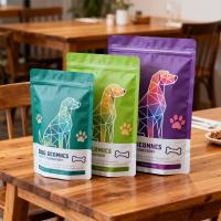 China PE Plastic Stand Pouch Zip Lock Smell Proof Packaging Mylar Dog Food Ziplock Pet Treat Bag Gravure Printing 1000pcs 500pcs for sale