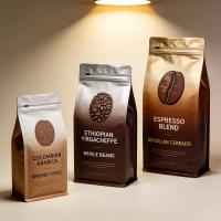 China Custom Printed Mylar Bag High Barrier Aroma Lock Stand up Coffee Pouch for Supermarket Retail for sale