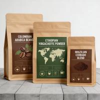 China Custom Printed Mylar Bag High Barrier Aroma Lock Stand up Coffee Pouch for Supermarket Retail for sale