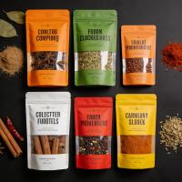 China Custom Recyclable Food Grade Spice Bags with Stand-Up Ziplock for Freshness and Export Compliance for sale