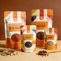 China Custom Recyclable Food Grade Spice Bags with Stand-Up Ziplock for Freshness and Export Compliance for sale