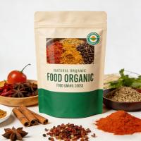 China Custom Recyclable Food Grade Spice Bags with Stand-Up Ziplock for Freshness and Export Compliance for sale
