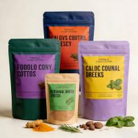 China Custom Recyclable Food Grade Spice Bags with Stand-Up Ziplock for Freshness and Export Compliance for sale