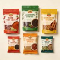 China Custom Recyclable Food Grade Spice Bags with Stand-Up Ziplock for Freshness and Export Compliance for sale