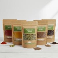 China Custom Recyclable Food Grade Spice Bags with Stand-Up Ziplock for Freshness and Export Compliance for sale