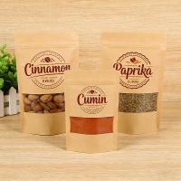 China Biodegradable Food Grade Kraft Paper Bag with Custom Printing and Ziplock Resealable Closure for sale