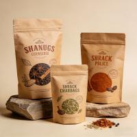 China Biodegradable Food Grade Kraft Paper Bag with Custom Printing and Ziplock Resealable Closure for sale