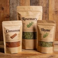 China Custom Recyclable Food Grade Spice Bags with Stand-Up Ziplock for Export Compliance for sale