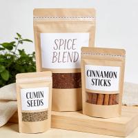 China Biodegradable Food Grade Kraft Paper Bag with Custom Printing and Ziplock Resealable Closure for sale