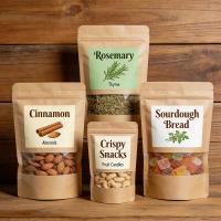 China Biodegradable Food Grade Kraft Paper Bag with Custom Printing and Ziplock Resealable Closure for sale