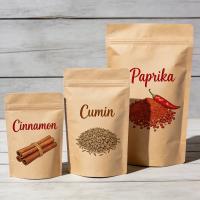 China Biodegradable Food Grade Kraft Paper Bag with Custom Printing and Ziplock Resealable Closure for sale