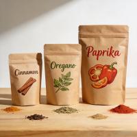 China Biodegradable Food Grade Kraft Paper Bag with Custom Printing and Ziplock Resealable Closure for sale