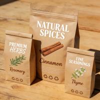 China Biodegradable Food Grade Kraft Paper Bag with Custom Printing and Ziplock Resealable Closure for sale
