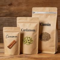 China Biodegradable Food Grade Kraft Paper Bag with Custom Printing and Ziplock Resealable Closure for sale