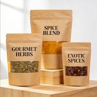 China Biodegradable Food Grade Kraft Paper Stand-up Pouch with Custom Printing and Ziplock Closure for sale