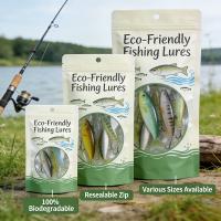 China Recyclable Customized Printing Zip Top Fish Bait Pouch with Zipper Seal for Eco-Friendly Bait Packaging for sale
