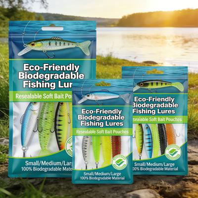 China Recyclable Customized Printing Zip Top Fish Bait Pouch with Zipper Seal for Eco-Friendly Bait Packaging for sale