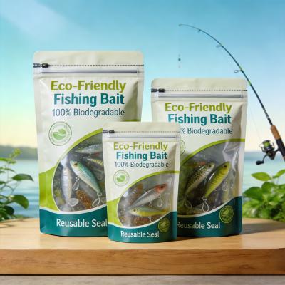 China Customized Printing Recyclable Fishing Bait Bag with Zipper Seal for Premium Bait Packaging for sale