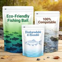 China Recyclable Fishing Bait Bag with Customized Printing and Zipper Seal for Secure Bait Packaging for sale