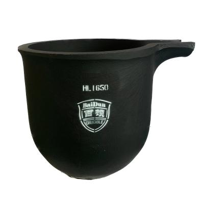 China Silicon Carbide Graphite Crucible with Pouring Nozzle - 40-50 W/mK Thermal Conductivity for Non-Ferrous Metal Melting for sale