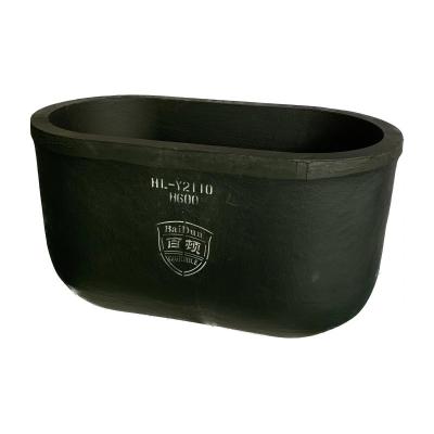 China Industrial Silicon Carbide Graphite Crucible Oval Type 40-50 W/mK Thermal Conductivity for Metal Melting for sale