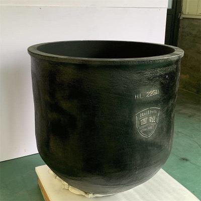 China Industrial SiC Graphite Zinc Melting Crucible 1600°C Maximum Temperature with 2.21-2.25 g/cm³ Density for sale