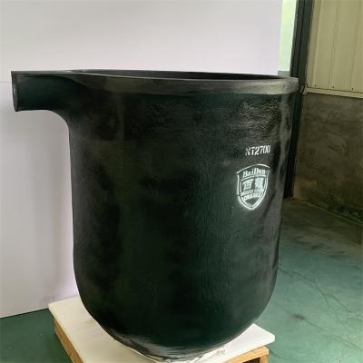 China Silicon Carbide Graphite Crucible with Pouring Nozzle 5kg to 1000kg for Non Ferrous Metal Casting for sale