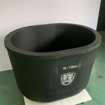 China Silicon Carbide Graphite Oval Crucible 40-50 W/mK Thermal Conductivity for Metal Melting Applications for sale