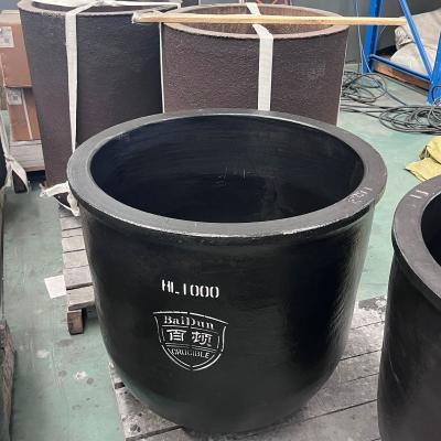 China Silicon Carbide Graphite Crucible 1600°C for Aluminum Melting Isostatic Pressing for sale