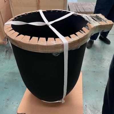 China Custom SiC Graphite Crucible with Pouring Nozzle 1600C for Copper Brass Bronze Melting for sale