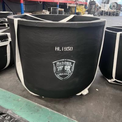 China Oval Shape Graphite Clay Crucible for Elongated Rectangular Furnace Chamber Design for sale