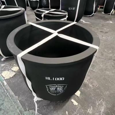 China Tilting Induction Furnace Copper Melting SiC Graphite Crucible 150kg Precision Pouring Spout for sale