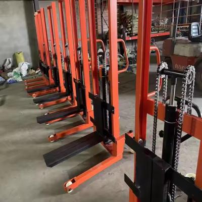 China 1000kg Manual Hydraulic Forklift Pallet Stacker with 3m Lifting Height and 1200mm Turning Radius for sale