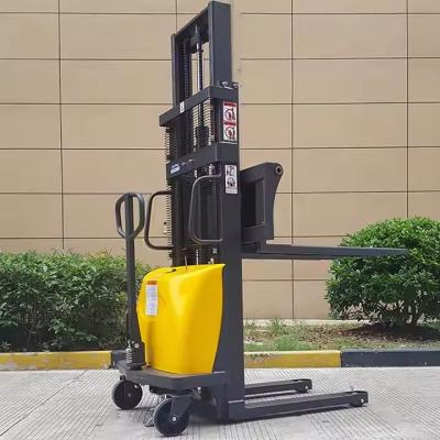 China 1.5T/1500kg Walkie Semi-Electric Pallet Stacker with Hydraulic Leveler Control and 1.5kW Pump for sale