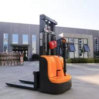 China Full Electric Self Loading Forklift Walking Type 1-2 Ton Capacity 1.6m Lifting Height Pallet Stacker for sale
