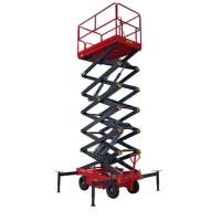 China Self Propelled Scissor Lifting Platform 6m to 14m Hydraulic Battery Powered Aerial Work for sale