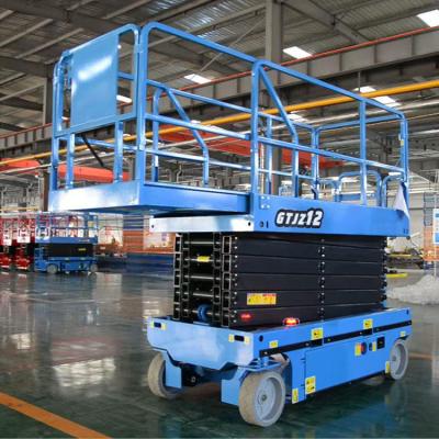 China Mini Electric Scissor Lifting Platform 4m-18m 300kg-2000kg Hydraulic Mobile Aerial Work Lift for sale
